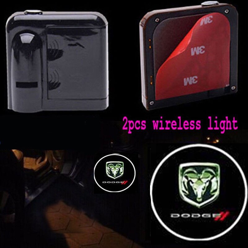 Автомобиль 2х светодиодный беспроводной дожж приветствие рампроектор глушитель тень логотип зеленый
