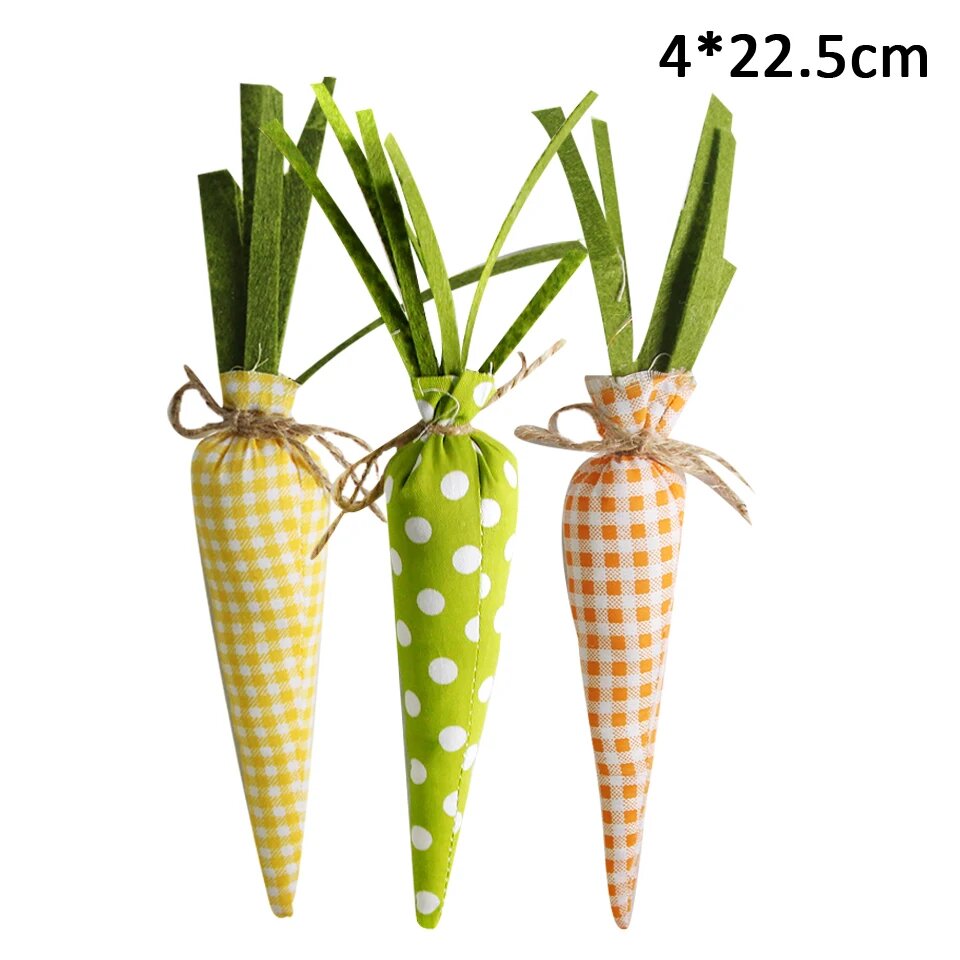 3 шт. пасхальные морковки тканевые, 22.5см, Цвет: 3pcs DFH