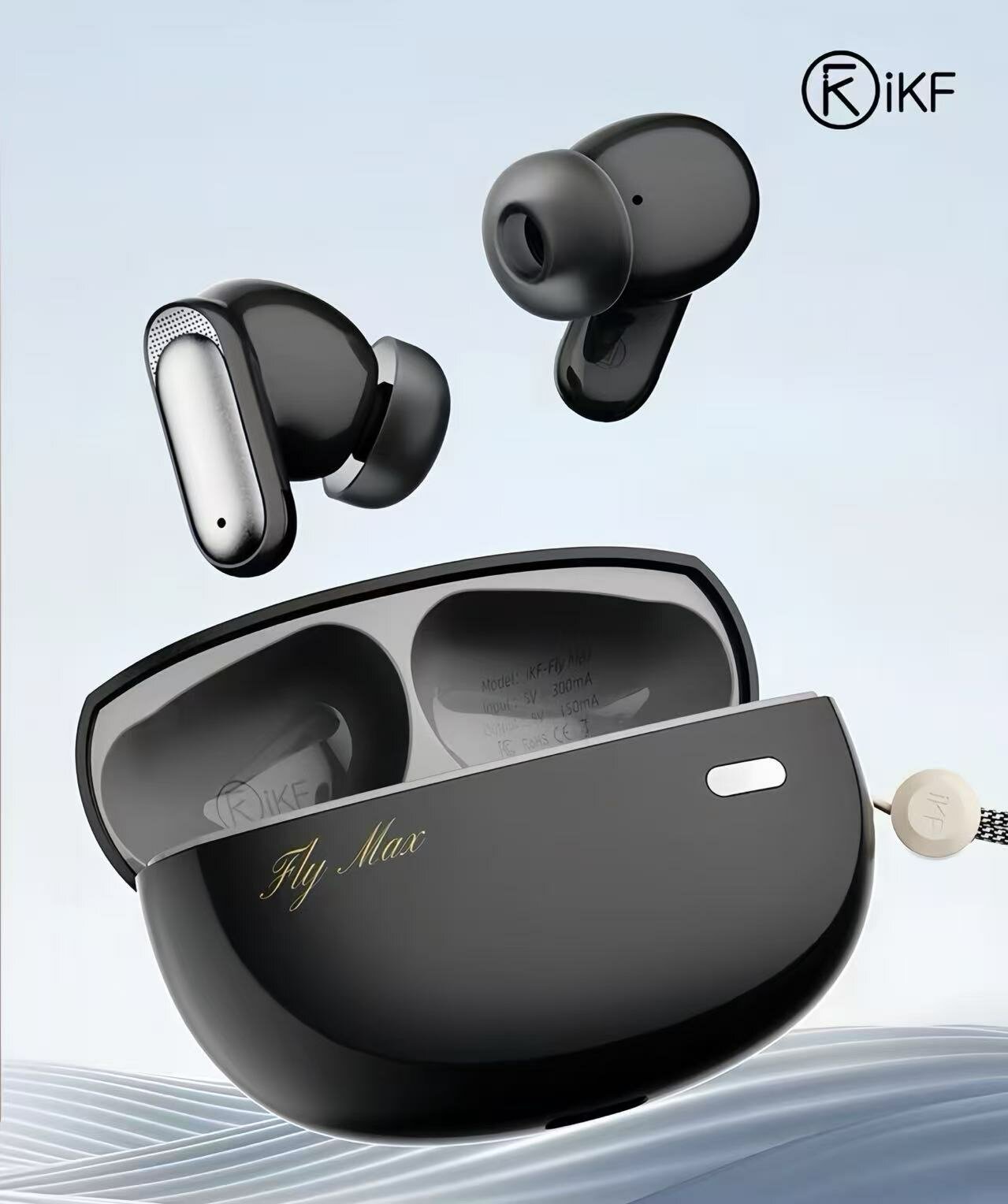 IKF Fly Max активные шумоподавляющие Bluetooth-наушники, беспроводные внутриушные, для спорта и игр, черные