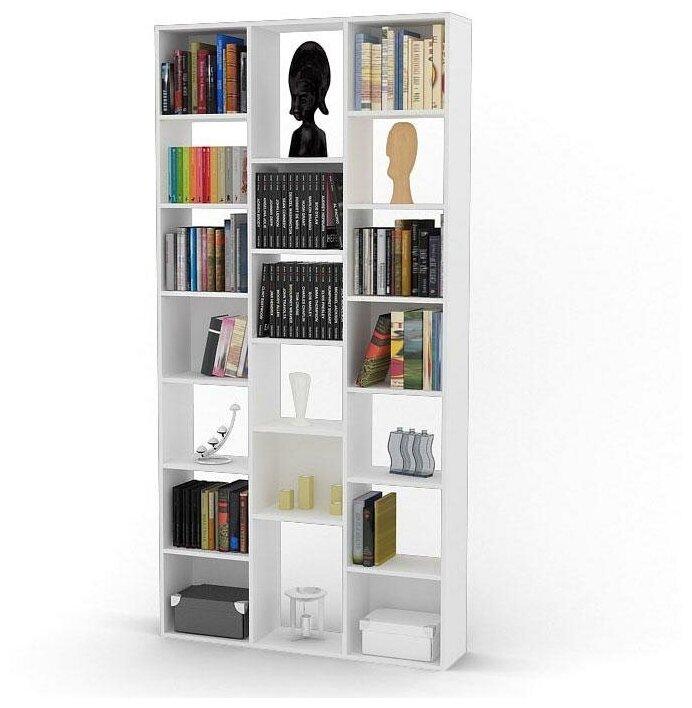 Стеллаж-перегородка для зонирования комнаты Магмебель Норд-37 белый