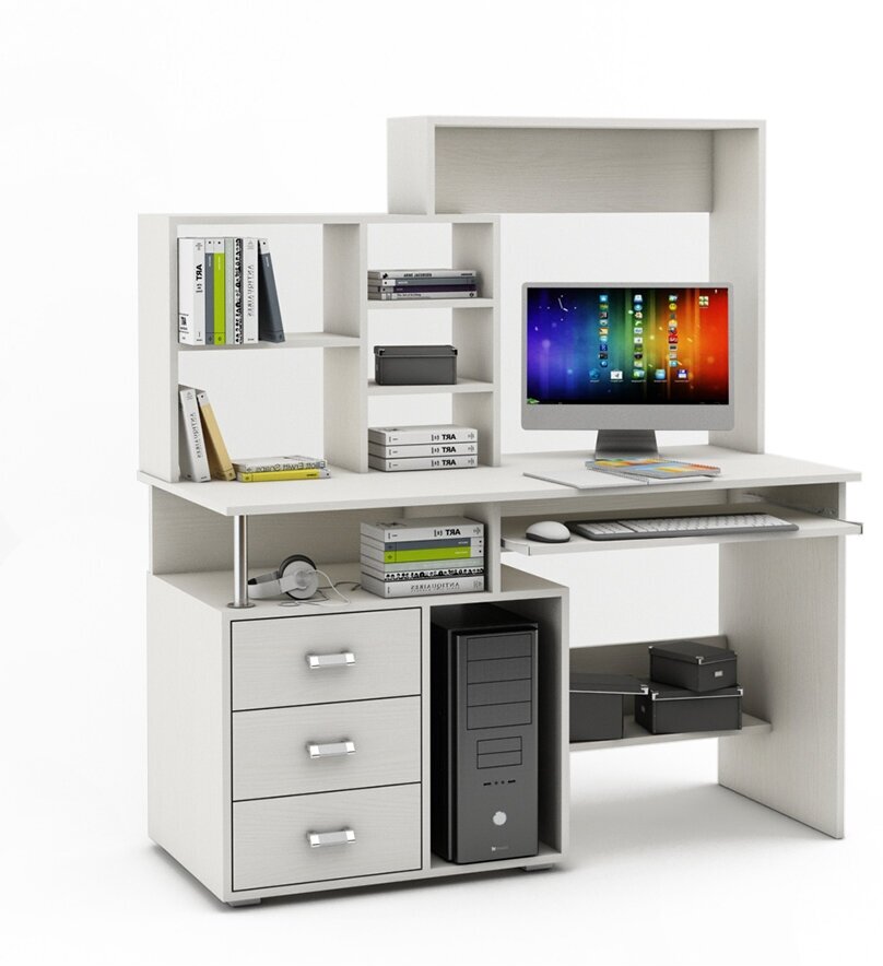 Стол компьютерный "Имидж (Арсенал) 61", с надстройкой, отделение для системного блока