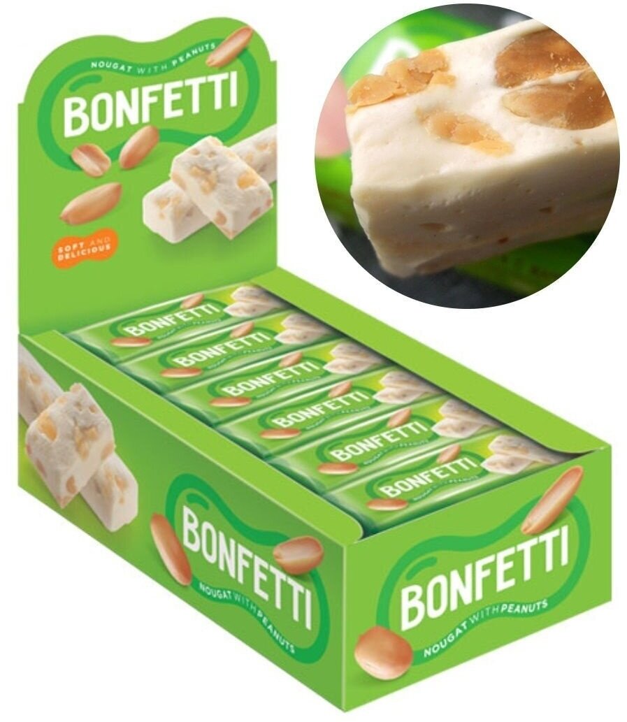 Батончик нуга орех карамель Bonfetti 25г