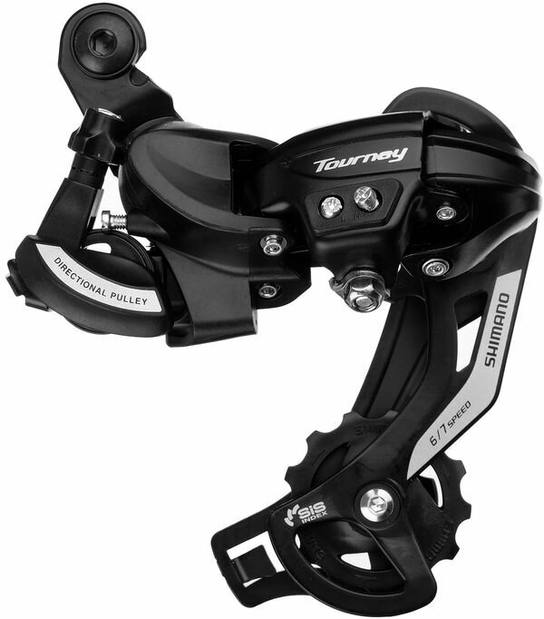 Переключатель задний SHIMANO, TOURNEY, RD-TY500, 6-7 скор, крепление на ось, черный