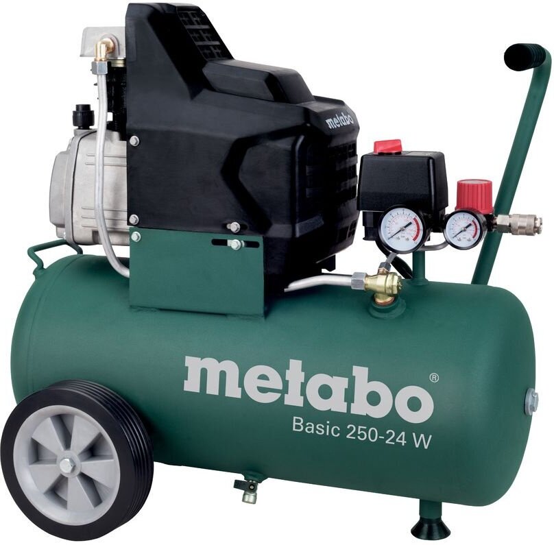 Компрессор поршневой Metabo Basic 250-24 W масляный 110л/мин 24л 1500Вт зеленый