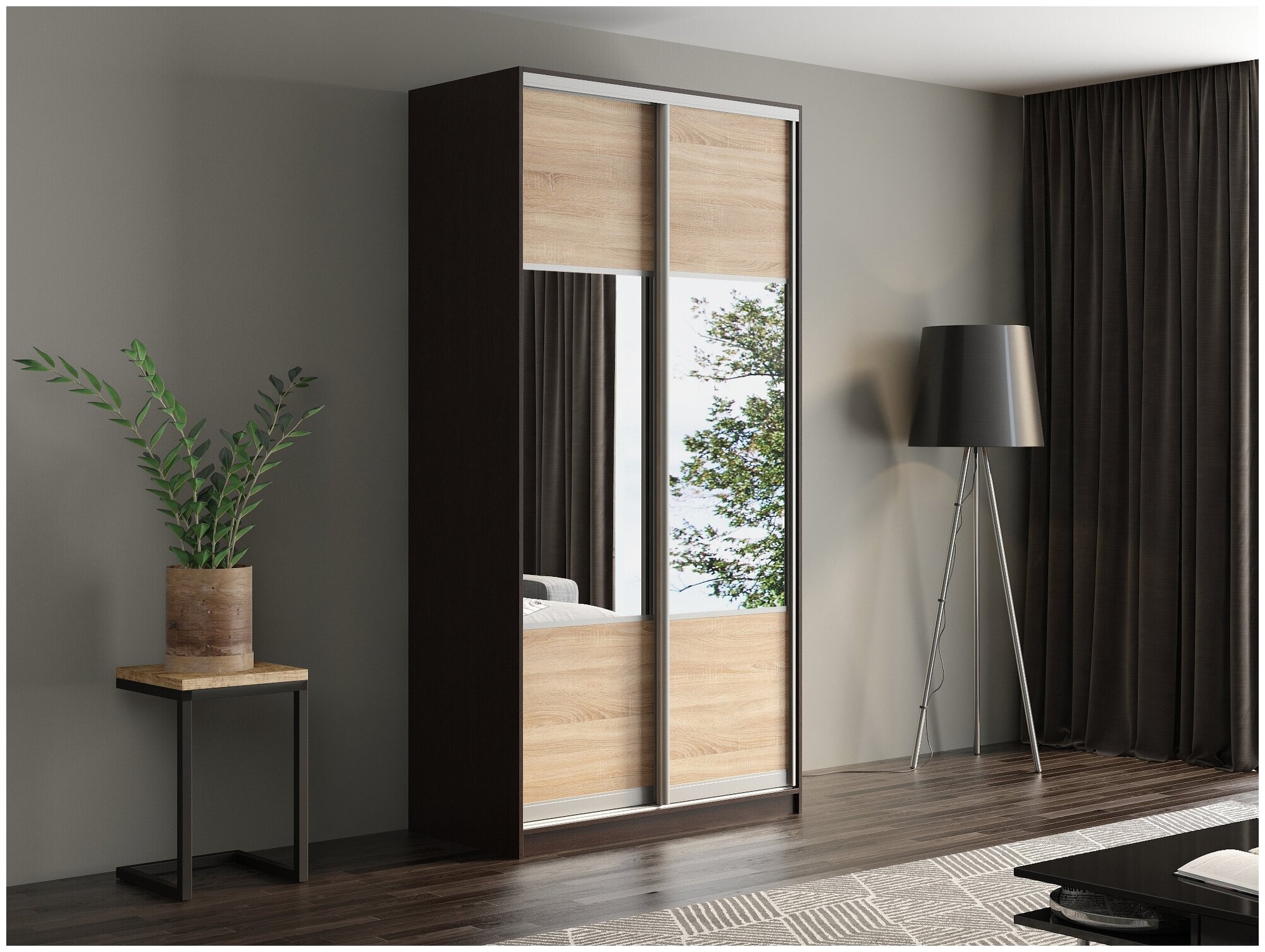 Шкаф-купе Матэрна венге / санома / комбинированный, 110х58х240 см