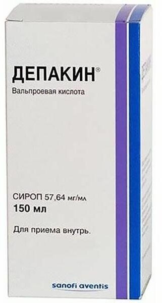 Депакин сироп со шприцем дозированным 57,64мг/мл 150мл