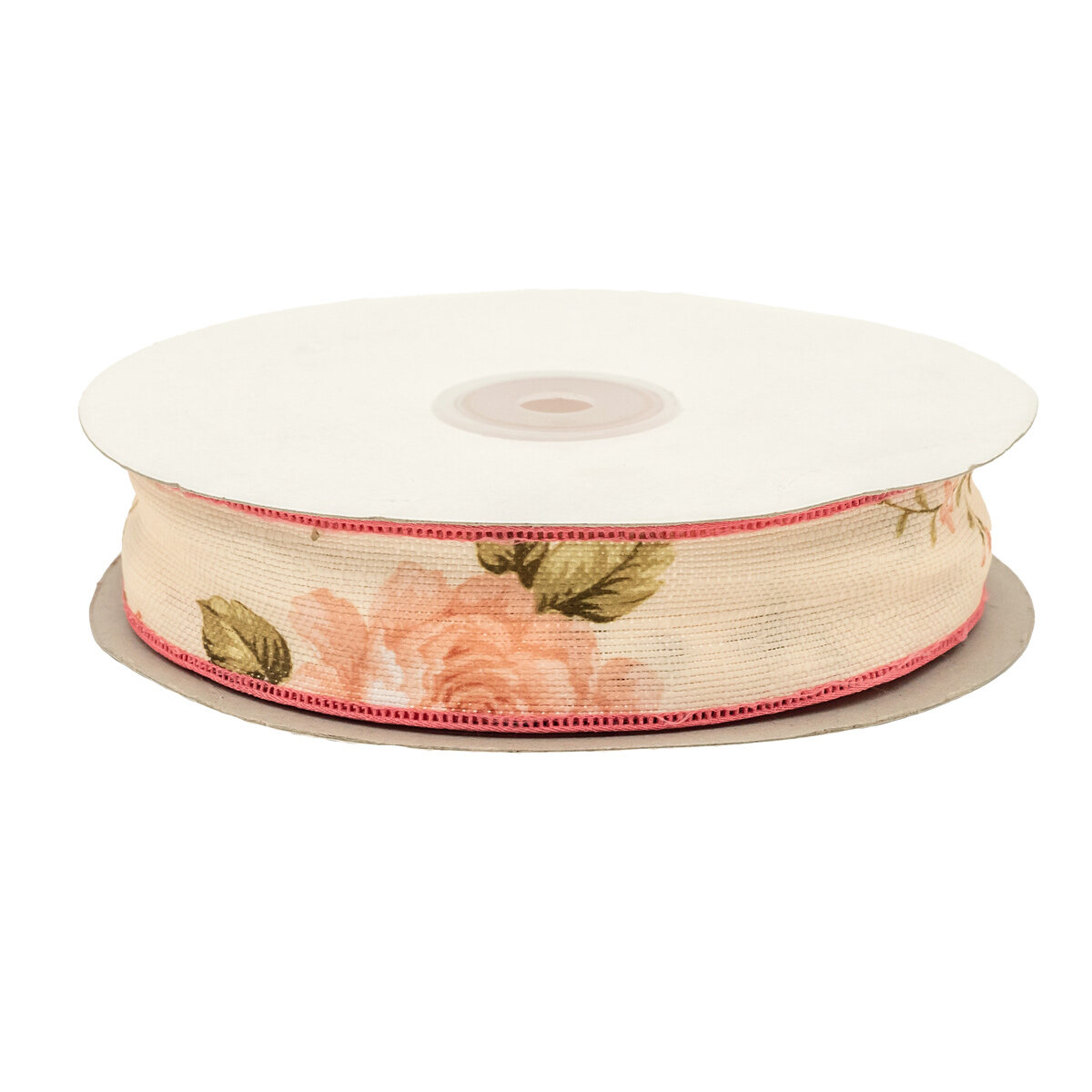 Лента декоративная с цветочным узором айрис, 2см*25м, полиэстер (8)