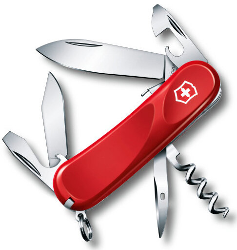 Нож VICTORINOX Evolution S101 многофункциональный, 12 функций, 91 мм, брелок, красный