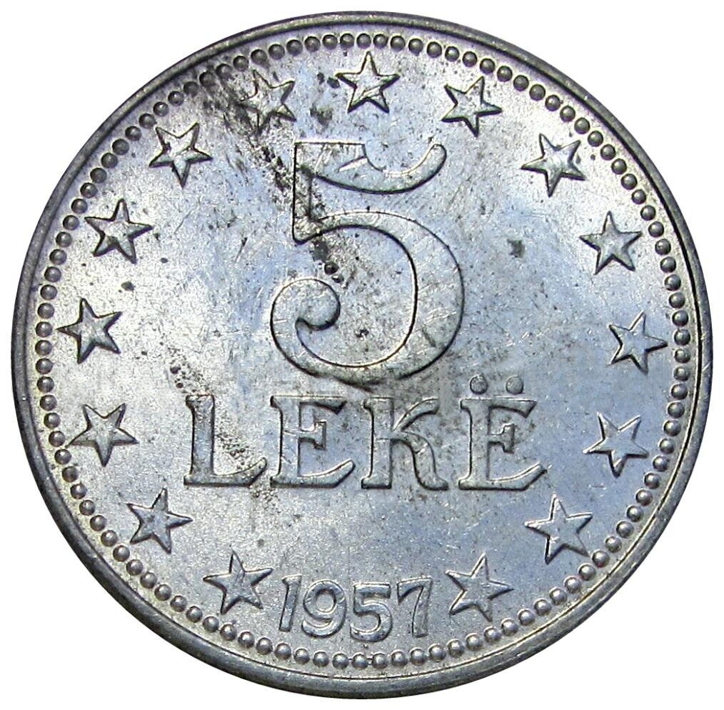 5 лек 1957 Албания блеск