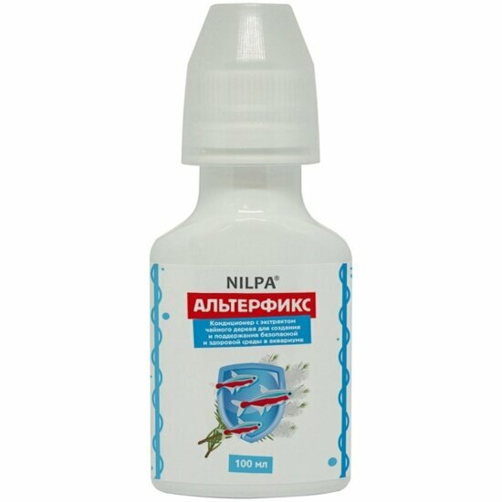Кондиционер для создания и поддержания безопасной и здоровой среды в аквариуме Нилпа Альтерфикс с экстрактом чайного дерева 100мл