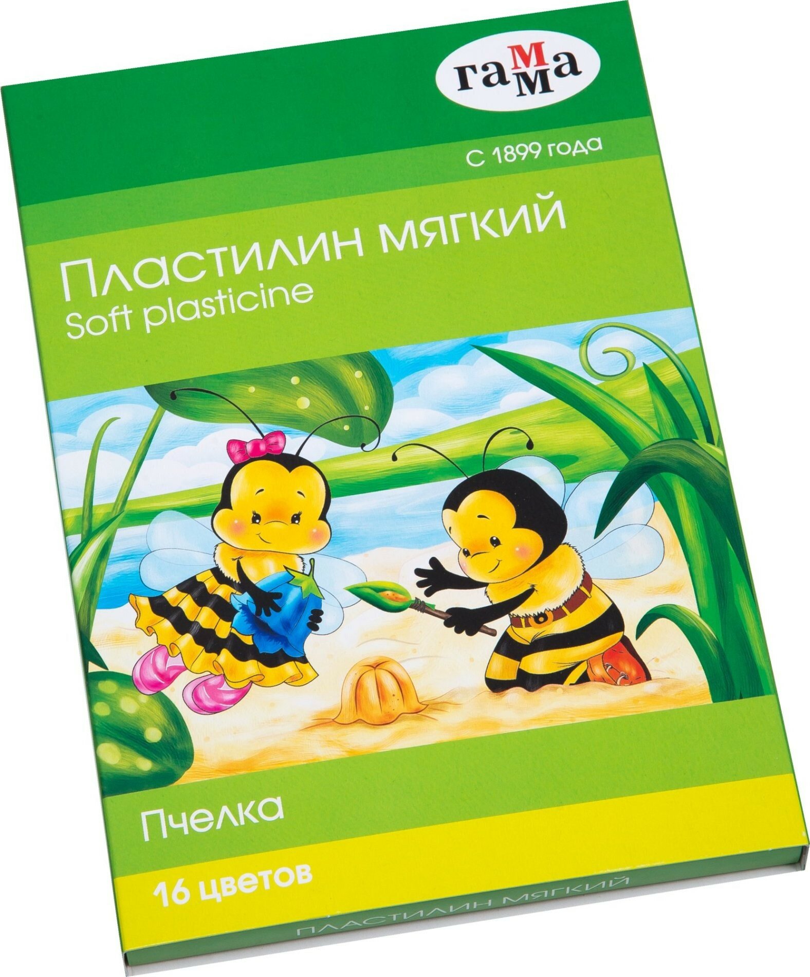 Пластилин восковой 16 цветов "Пчелка" (280030Н)