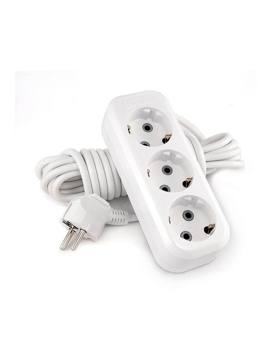 Сетевой фильтр LUX У3-Е-03, 3 входа, 3 м, с заземлением, 250 В, 16 А (4606400414643)