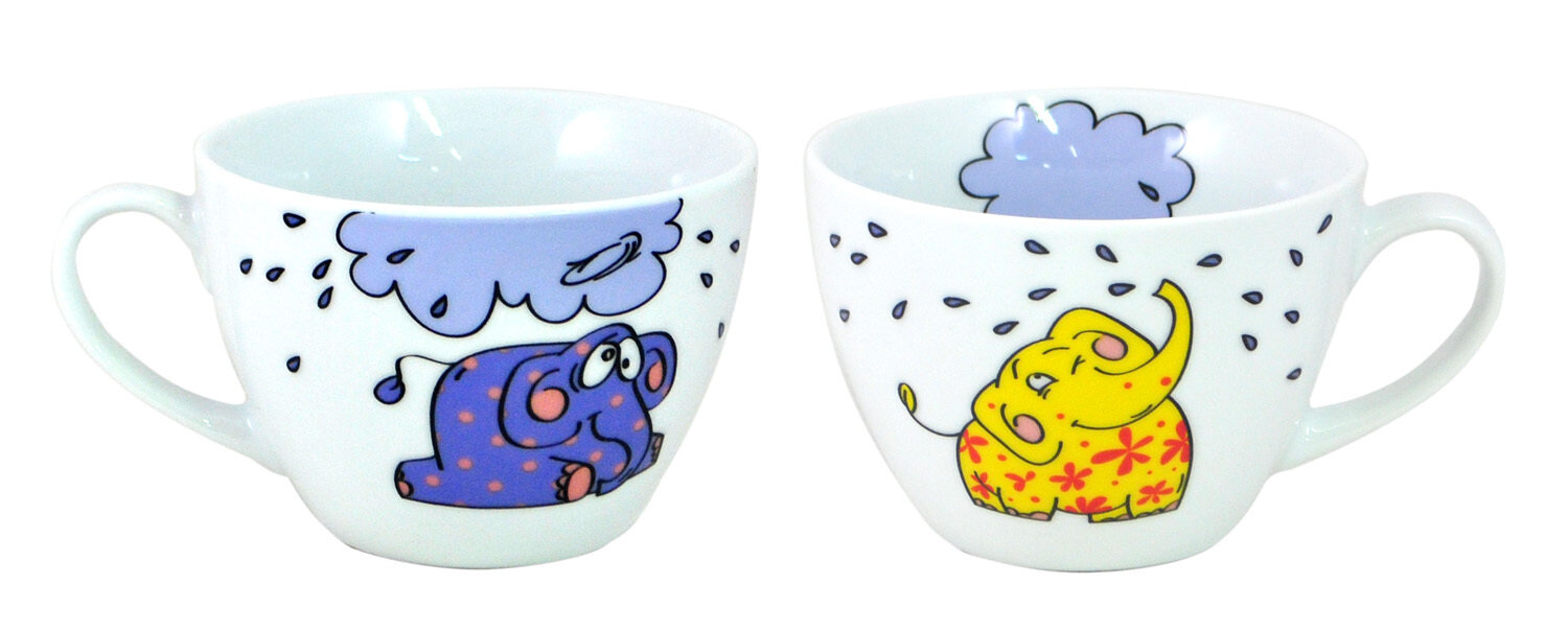 Чашка / кружка фарфоровая 400 мл. детская федерация "Счастливые слоники" 1 шт.