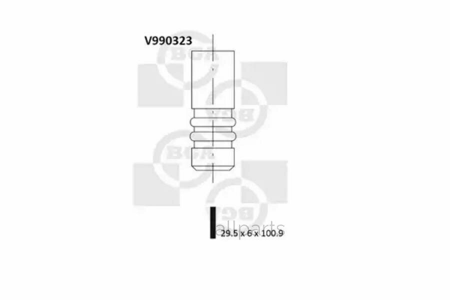 BGA V990323 Клапан двигателя впускной [29.5x6x100.9] AUDI A3/SKO FABIA/OCTAVIA/VW GOLF IV-V/PASSAT 1.2-1.6FSI 99-08