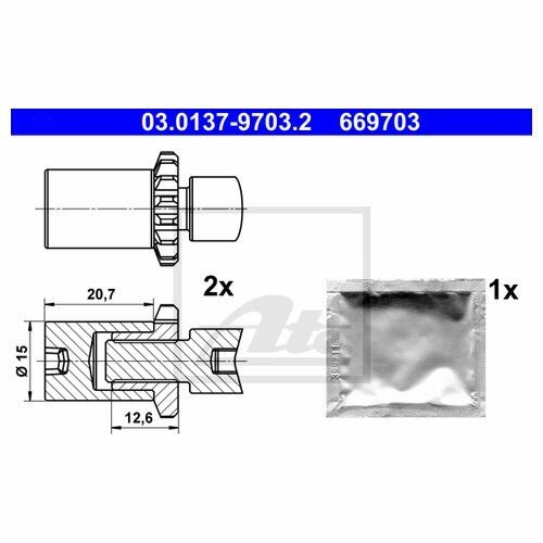 Комплект монтажный тормозных колодок Ate 03013797032 для Mercedes 190 (W201) W201, A-CLASS W168, W169, B-CLASS W245, CABRIOLET A124 A124,