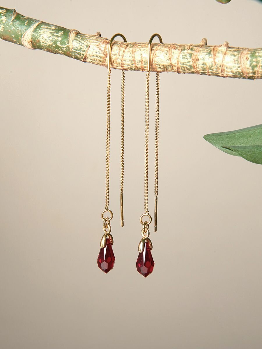 Серьги цепочки, кристаллы Swarovski, кристалл, стекло