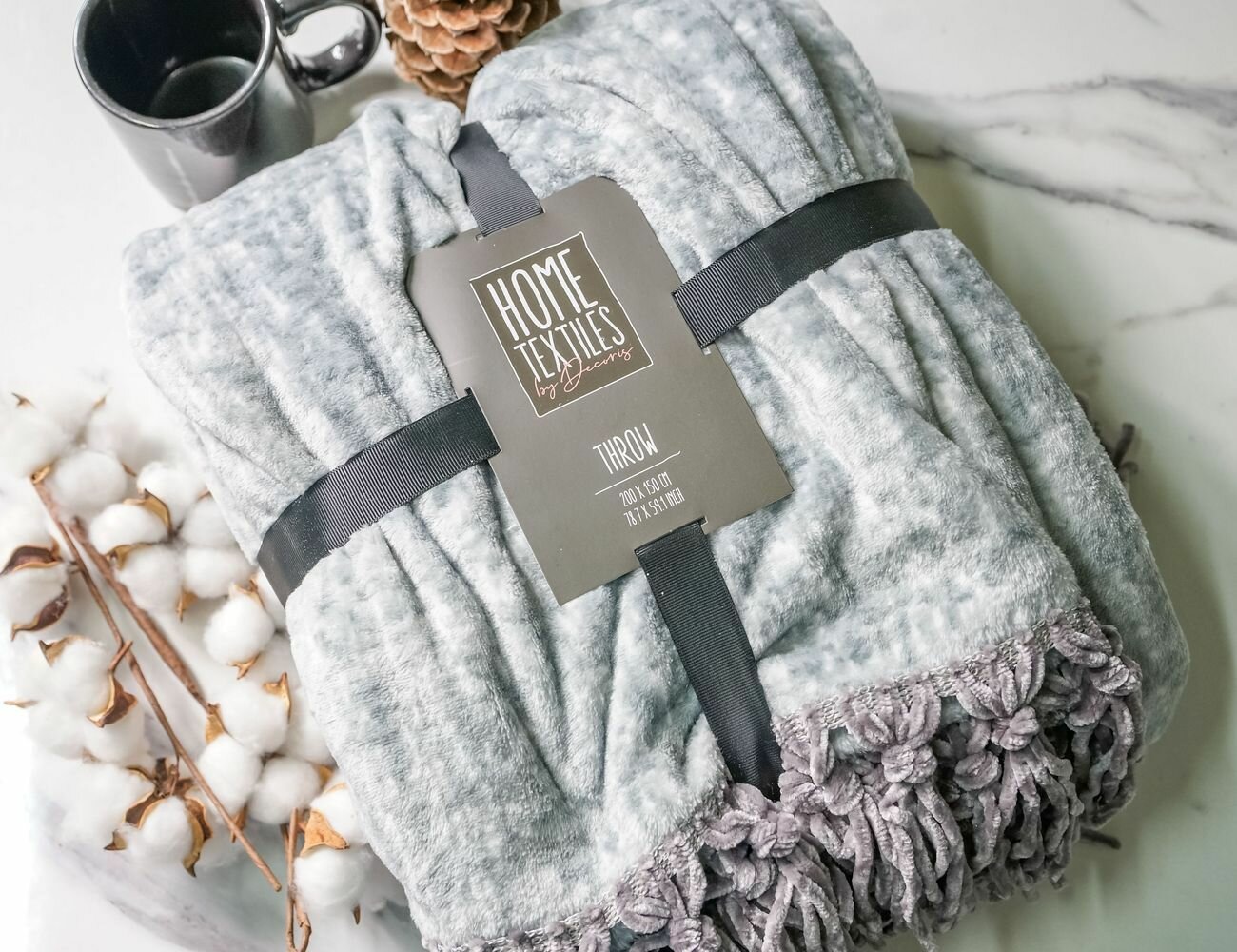 Плед софтнесс, текстиль, серый, 200х150 см, Kaemingk 613503