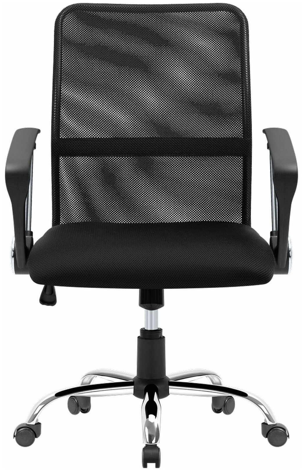 Офисное кресло Defender Rivellon Black, сетчатая обивка, хромированная крестовина