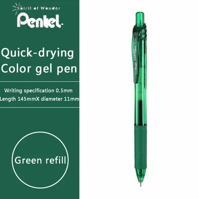 12 шт, японская быстросохнущая нейтральная игольная ручка Pentel BLN-105, 0,5 мм