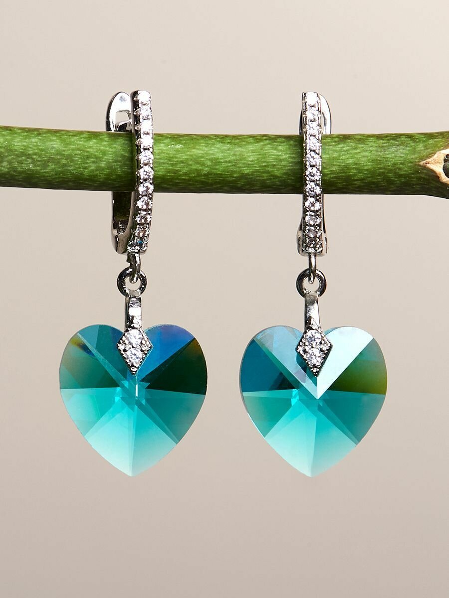 Серьги, стекло, кристаллы Swarovski, кристалл