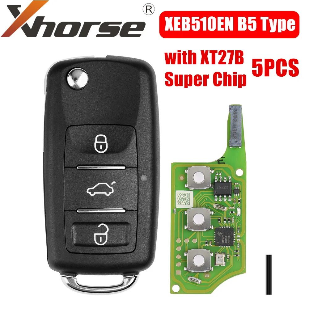 Xhorse XEB510EN для Volkswagen B5 Type Super Remote с суперчипом XT27B 5 шт./лот