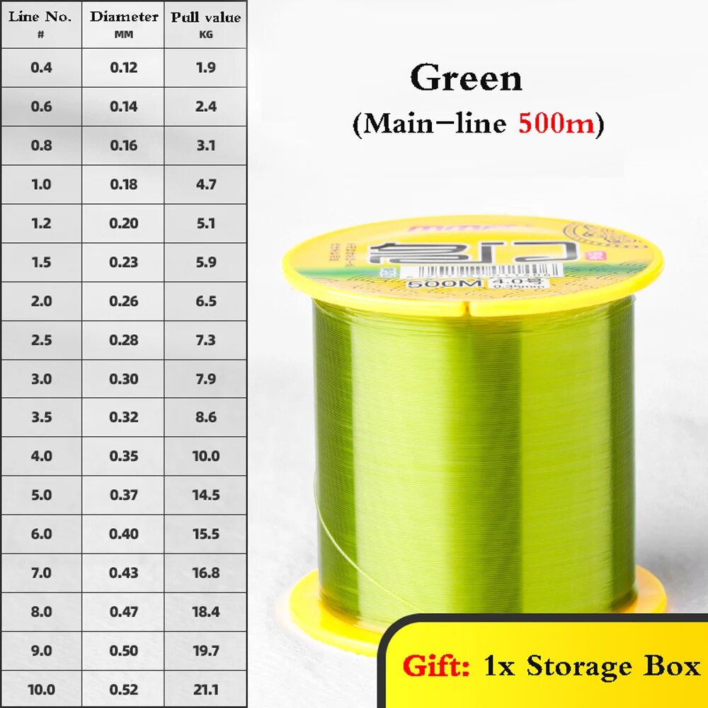 500 м невидимая нейлоновая рыболовная леска, японская леска с фторуглеродным 0.4, 500M Green