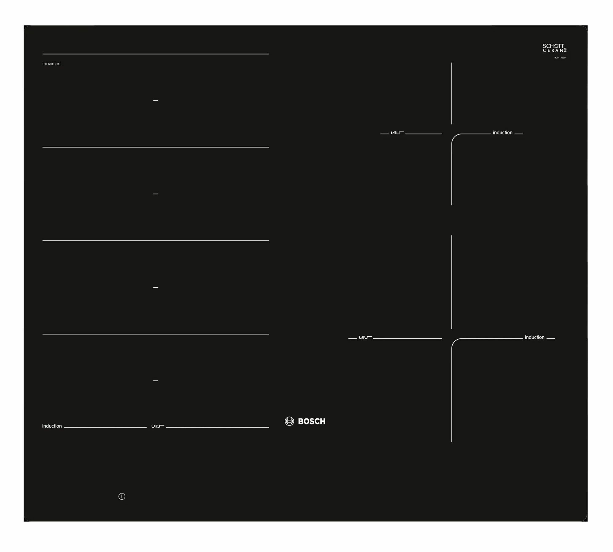 Индукционная варочная поверхность Bosch PXE601DC1E черный