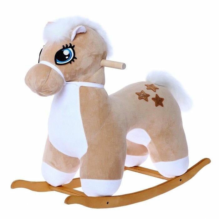 Лошадка-качалка ZABIAKA "Звездочка", не музыкальная, цвет бежевый