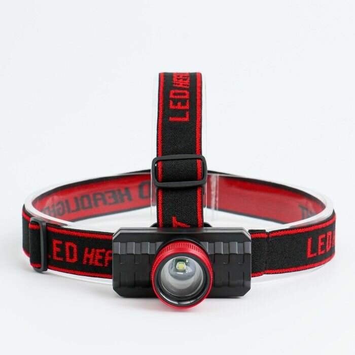 Фонарь налобный Мастер К аккумуляторный, "Мастер К", 5 Вт, 140 Лм, XPE, от usb, 7x5x3,5 см (4486387)