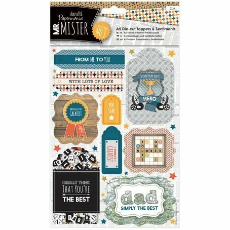 Набор бумаги docrafts "Mr Mister", Пожелания, с высечкой, 2 листа