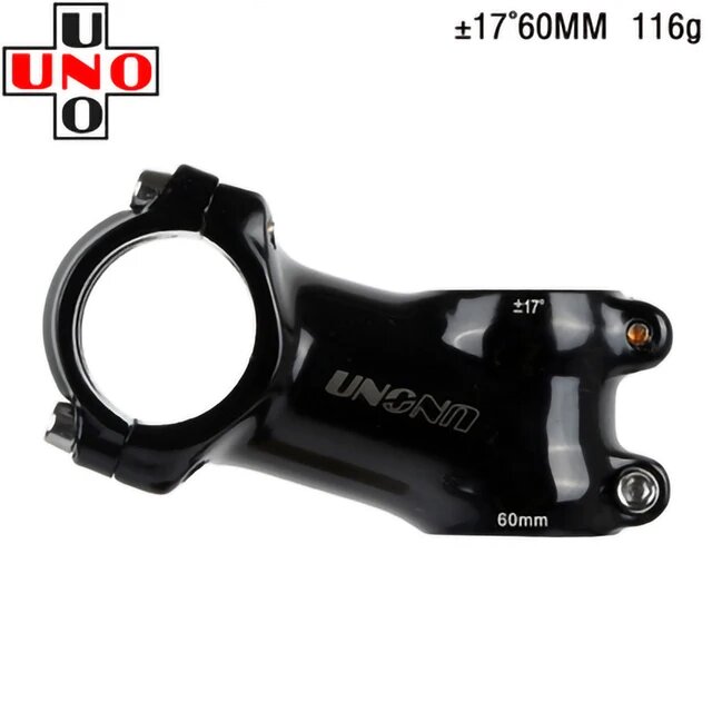 UNO Сверхлегкий велосипедный стержень 60-130 мм черный глянец 17 degree 60mm
