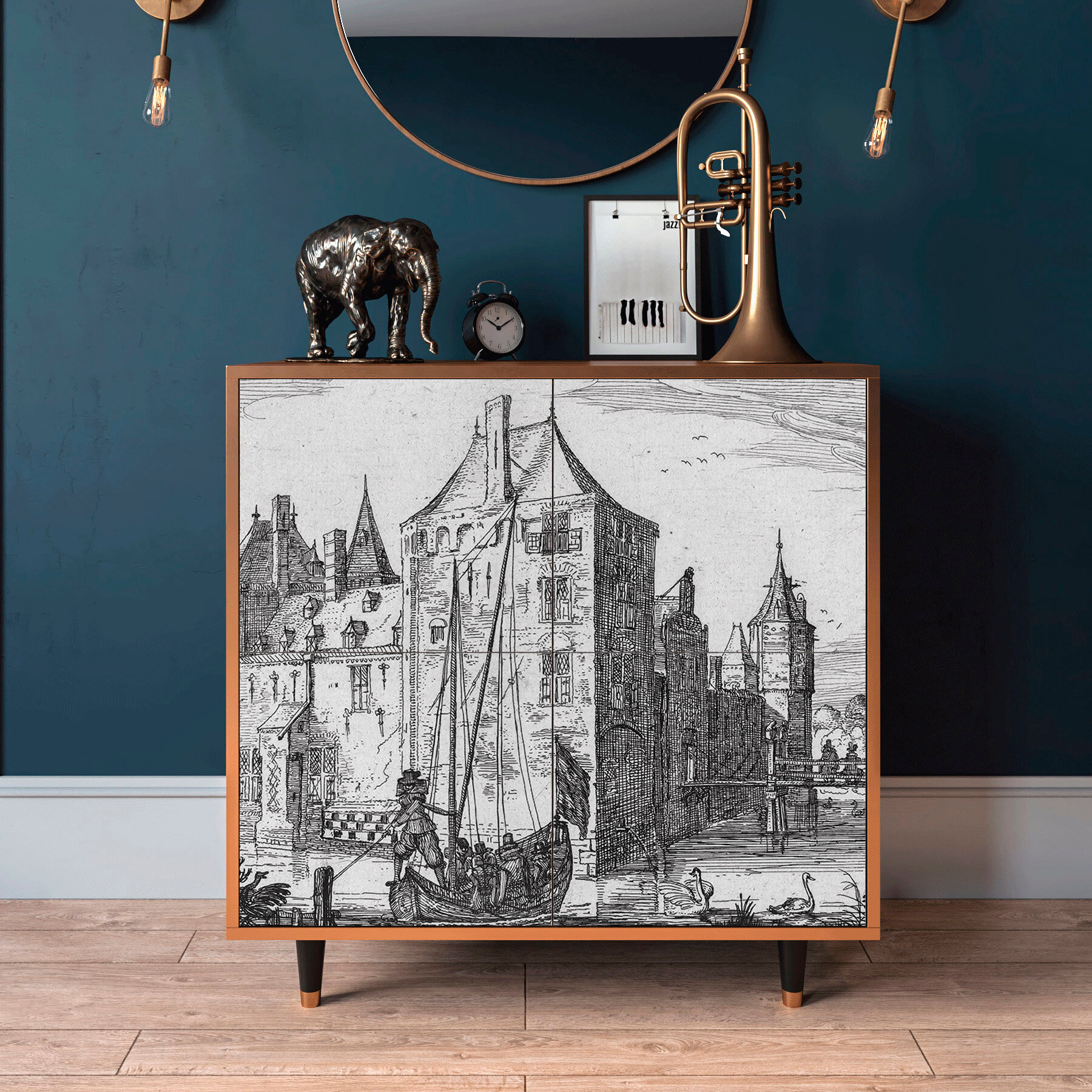 Комод - STORYZ - BS3 Castle by Pieter Breugel, Размер - 94 x 96 x 48 см, Цвет корпуса - Орех