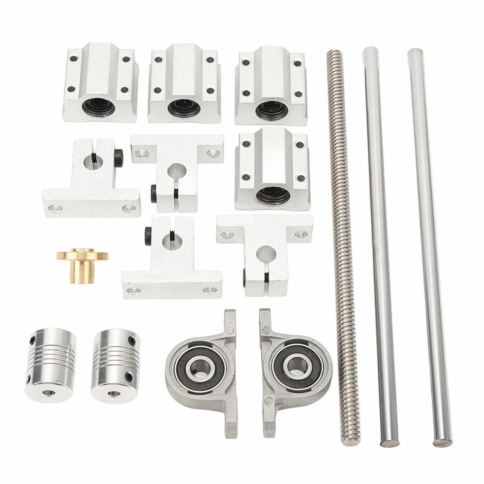 Вал направляющего стержня линейного перемещения T8x8 с ходовым винтом Опора вала SC8UU Блок подшипников скольжения Гибкая муфта вала 8-250