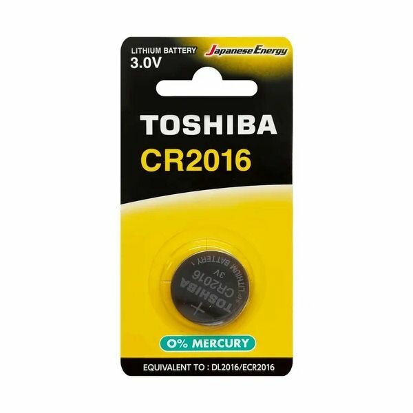 Батарейка литиевая TOSHIBA CR2016 дисковая 3В (бл1)