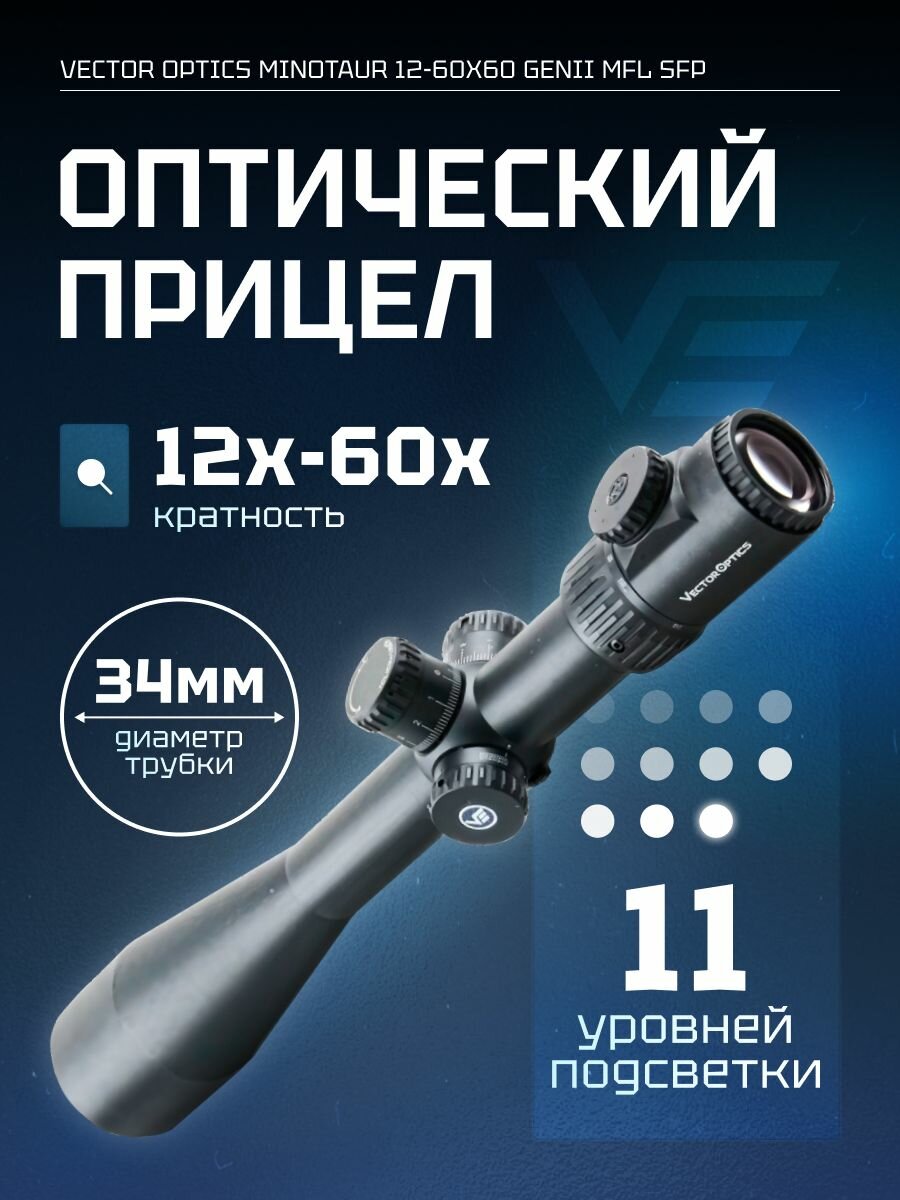 Оптический прицел Vector Optics 34мм SFP Minotaur GenII 12-60x60 MFL SCOL-40