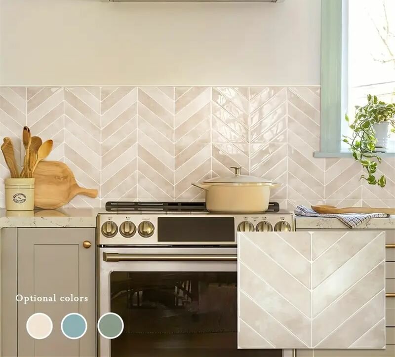 Стеновые панели самоклеящиеся PEEL and STICK 29х22,9 см для ванной, гостиной, декора помещений и мебели, фартук для кухни на стену Имитация кафельной плитки. Комплект - 5 шт.