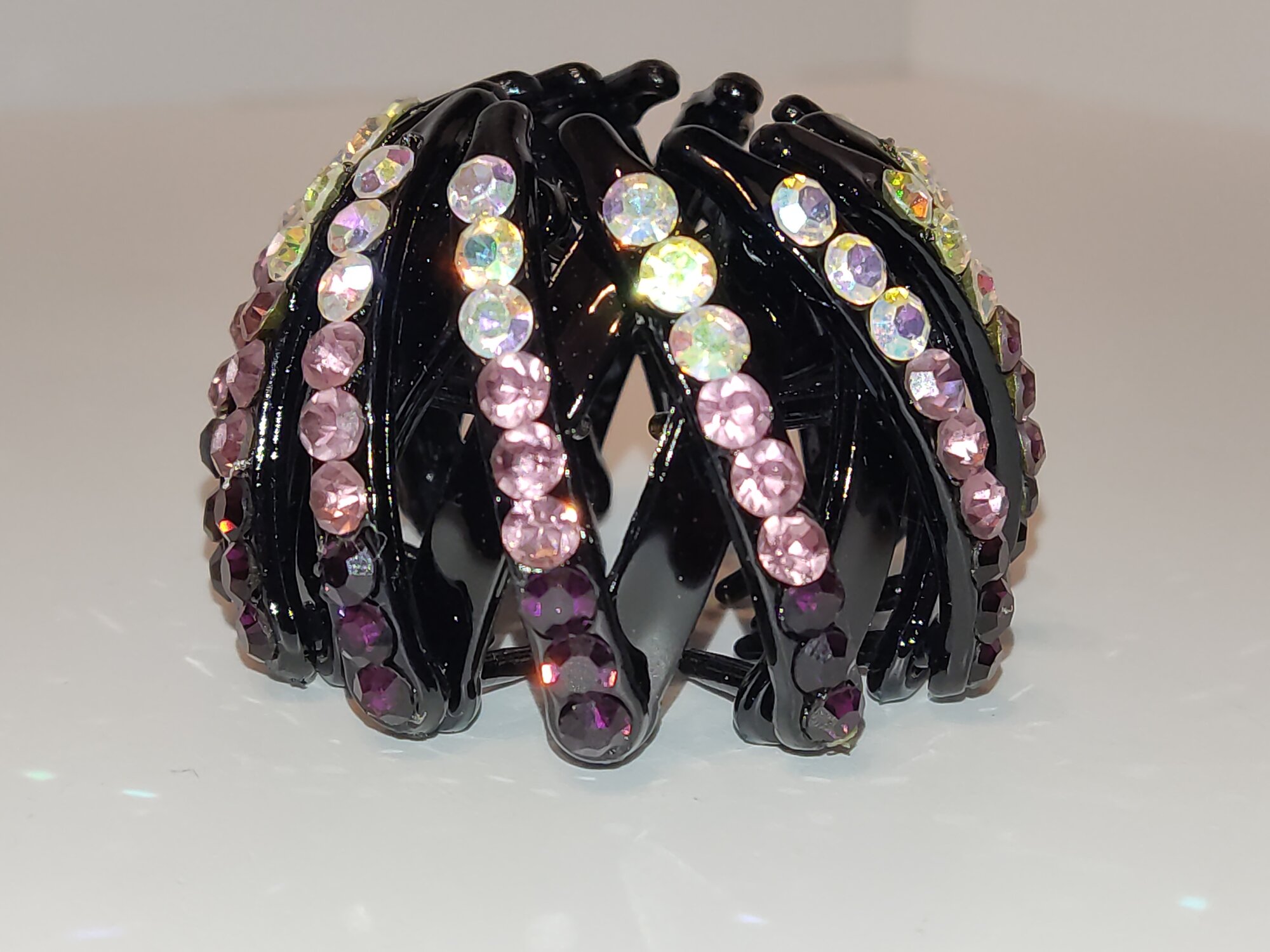 Заколка зажим для хвоста, пучка волос круговая стразы