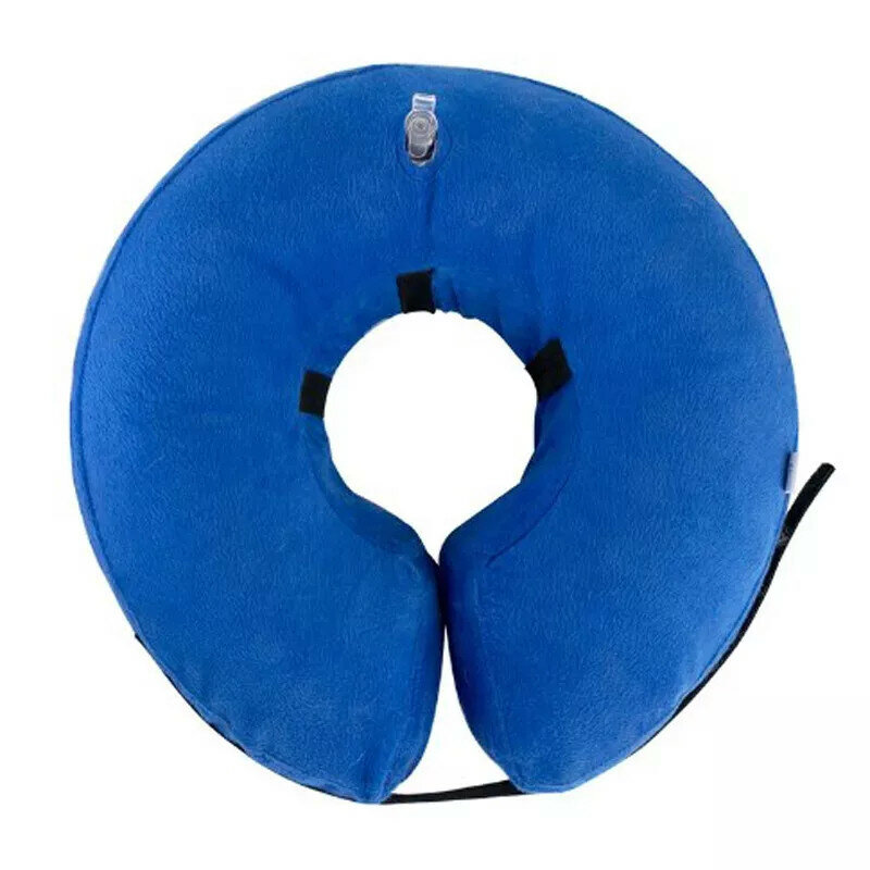 Регулируемый ошейник елизаветинский для собак и кошек надувной воротник из пвх голубой xs