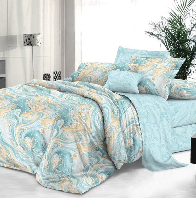 Простыня Евро 240*220 см, сатин "Престиж" (Муаровый узор (компаньон))