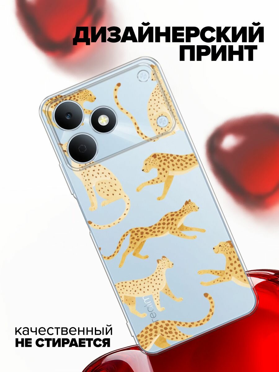 Чехол на Realme Note 80 / Реалми Нот 80 с принтом Восемь леопардов — фото 1
