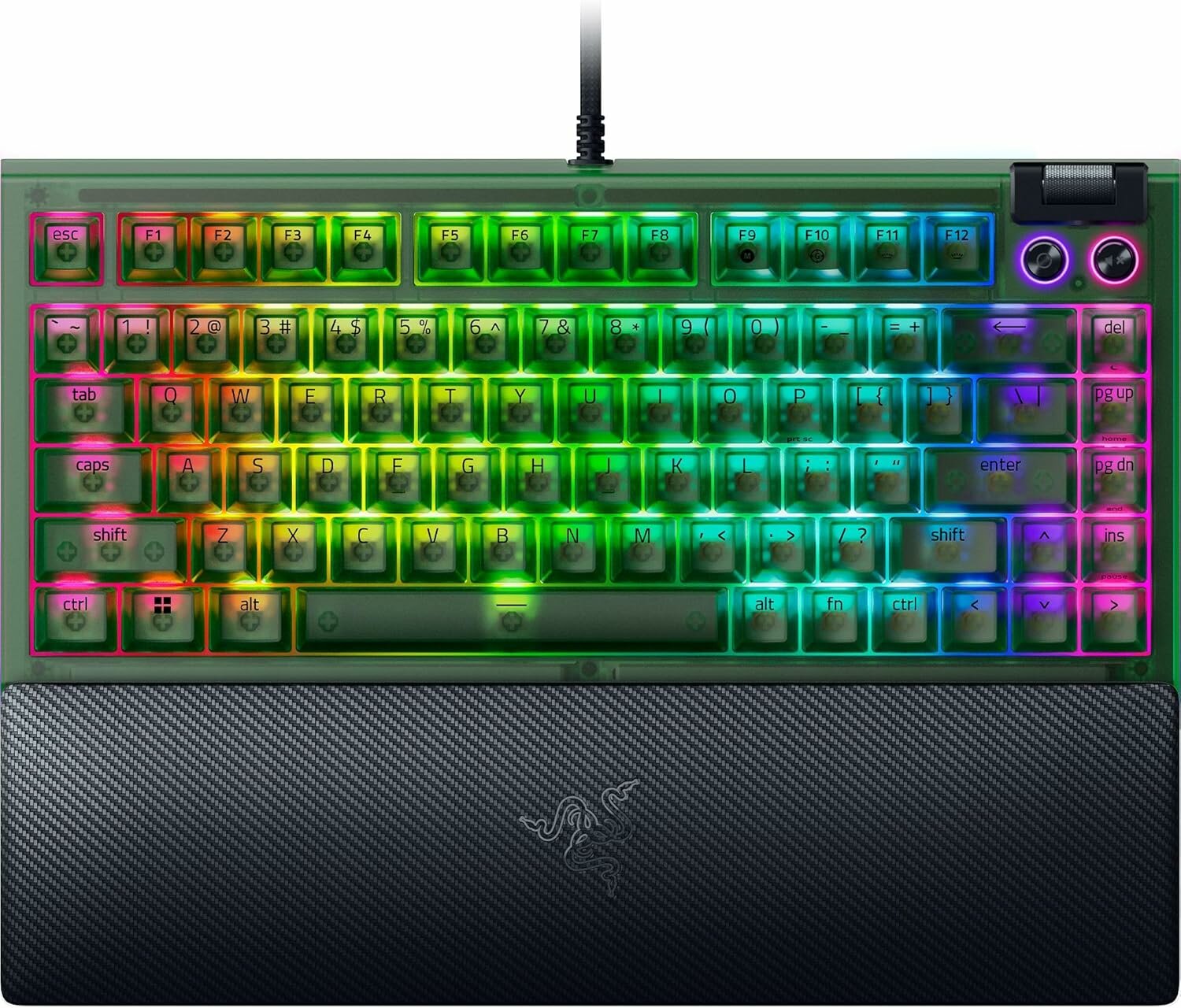 Клавиатура игровая RAZER BlackWidow V4 75% Phantom Green Edition (зелёный)