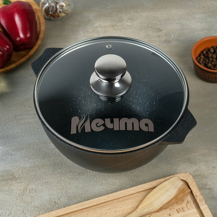 Казан Гранит Stаr , 4 л, стеклянная крышка, антипригарное покрытие