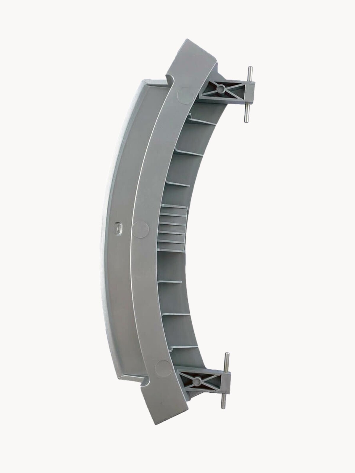 Ручка люка стиральной машины BOSCH, пластик, серебристая, 25.5х8.95 см