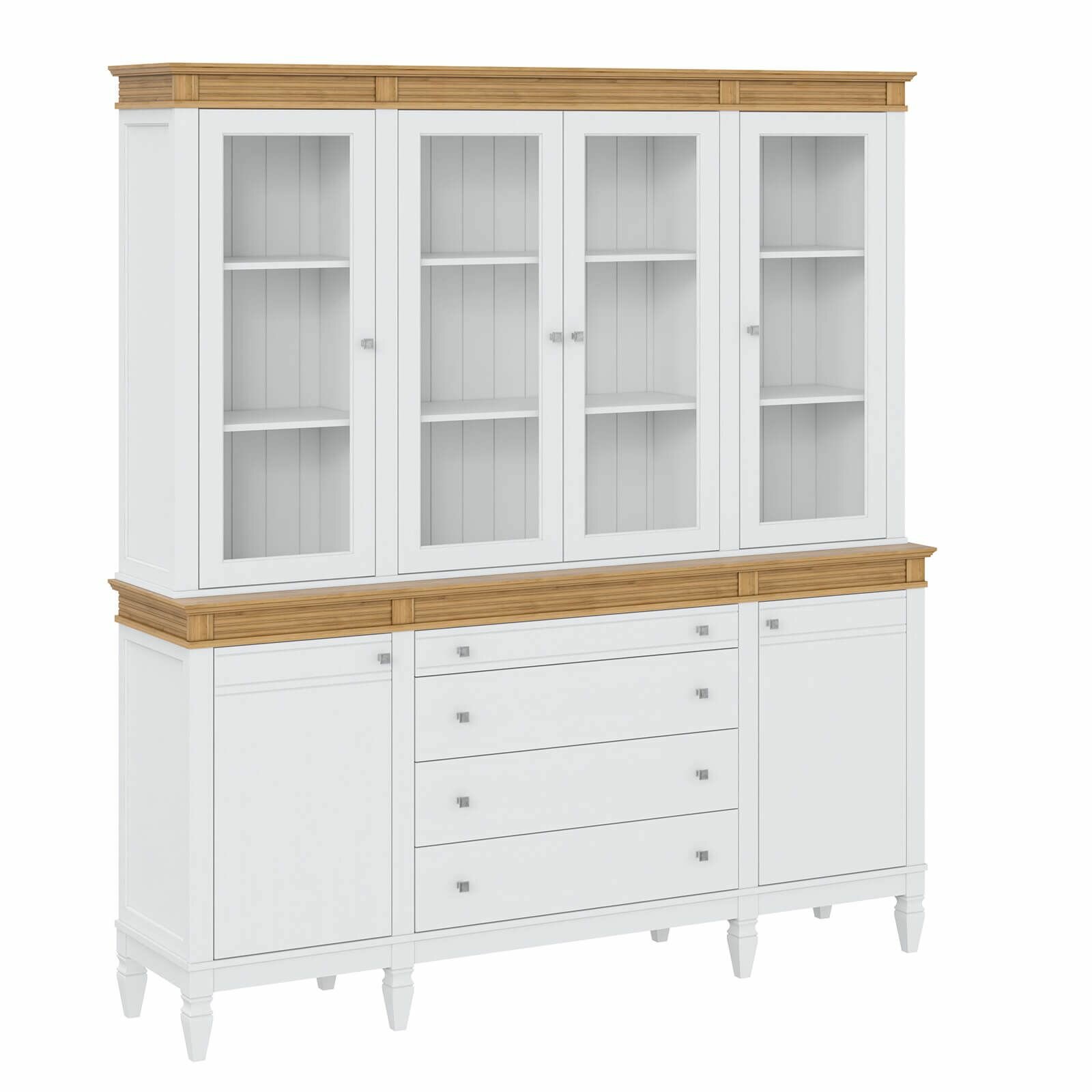 Буфет ММЦ Гостиная Ольса 440/424 (белый лак+антик №24) из массива сосны