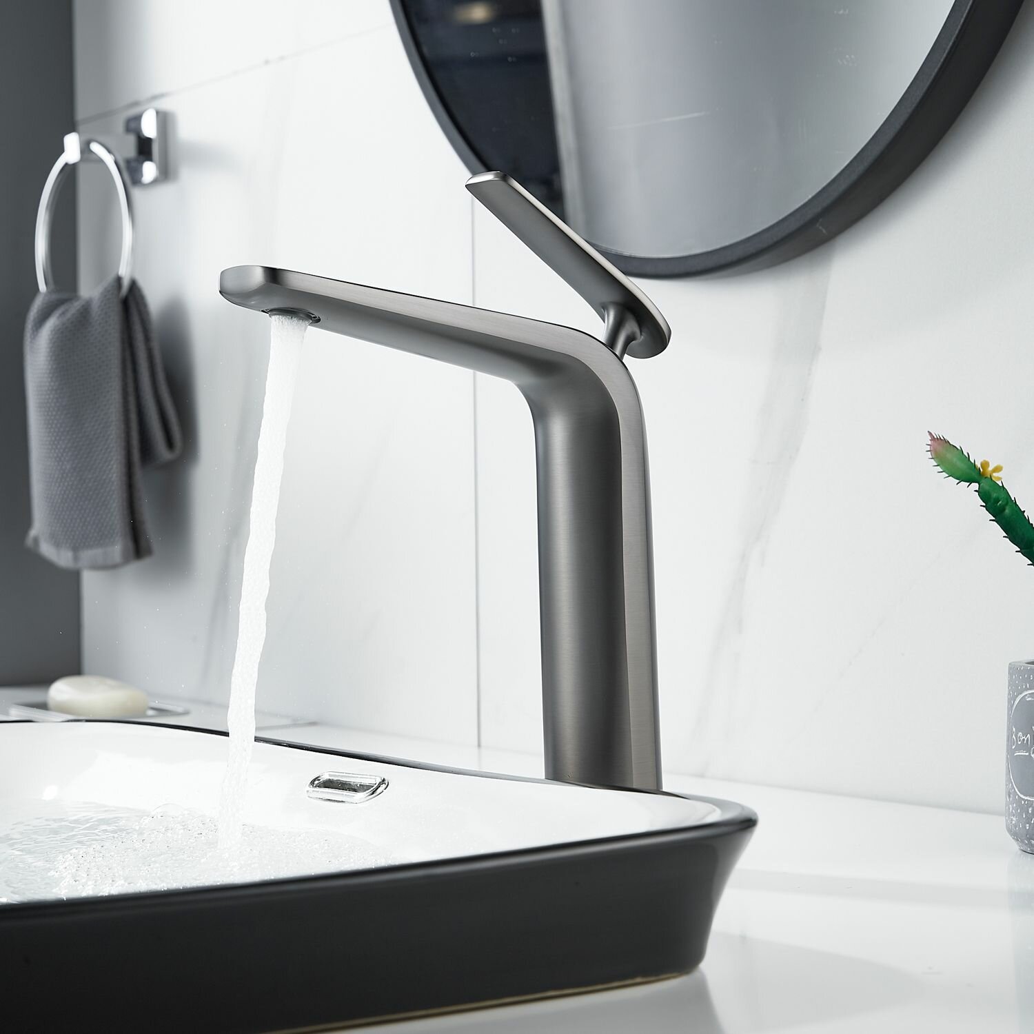 R3911T Смеситель для раковины-чаши оружейная сталь