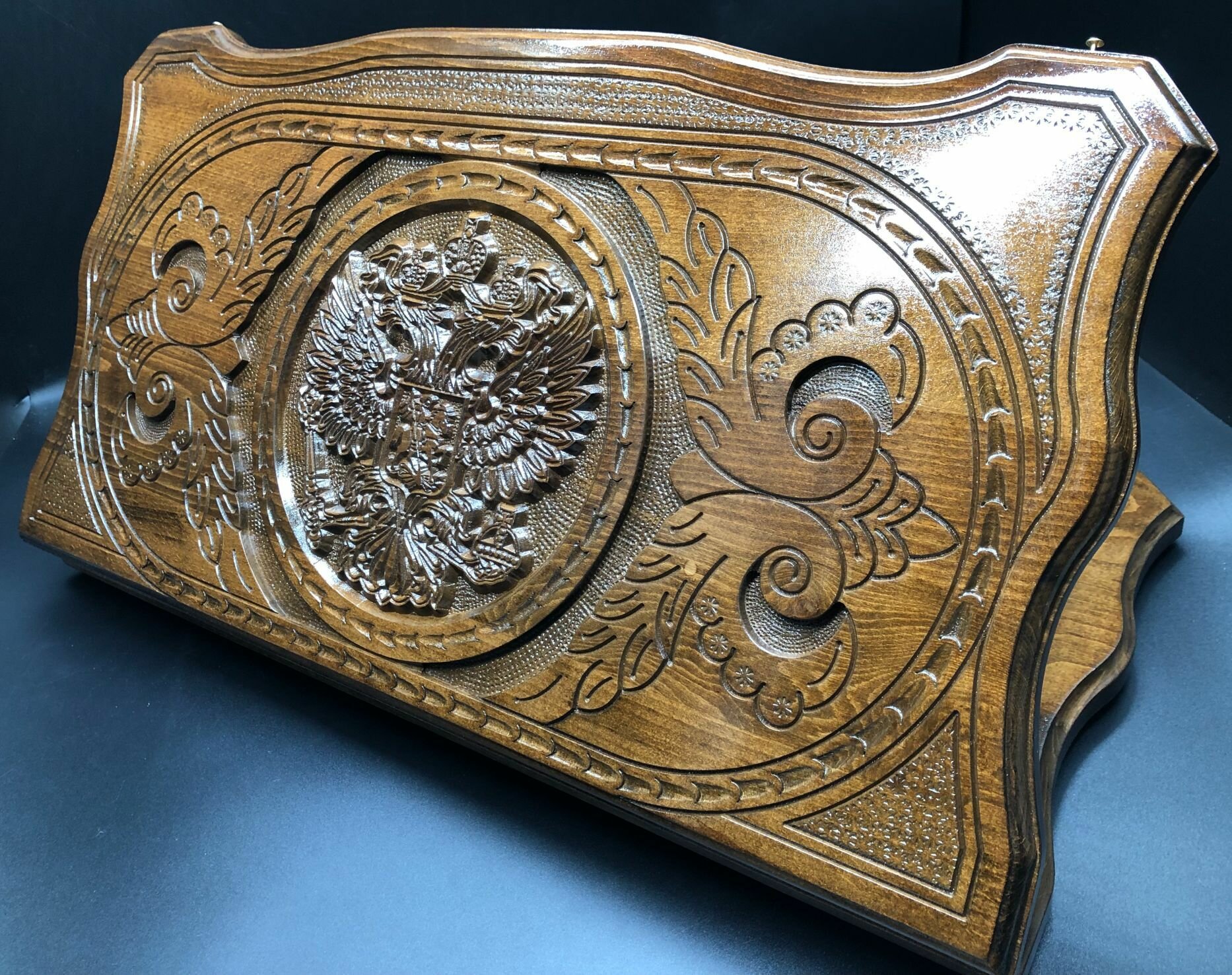 Нарды Авторские Резные "герб россии" большие 60х60 см