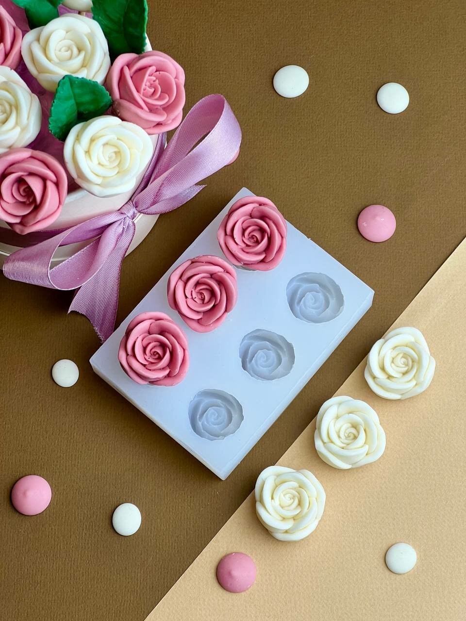 Силиконовый молд "Розы мини", форма для шоколада, мыла, воска, и карамели
