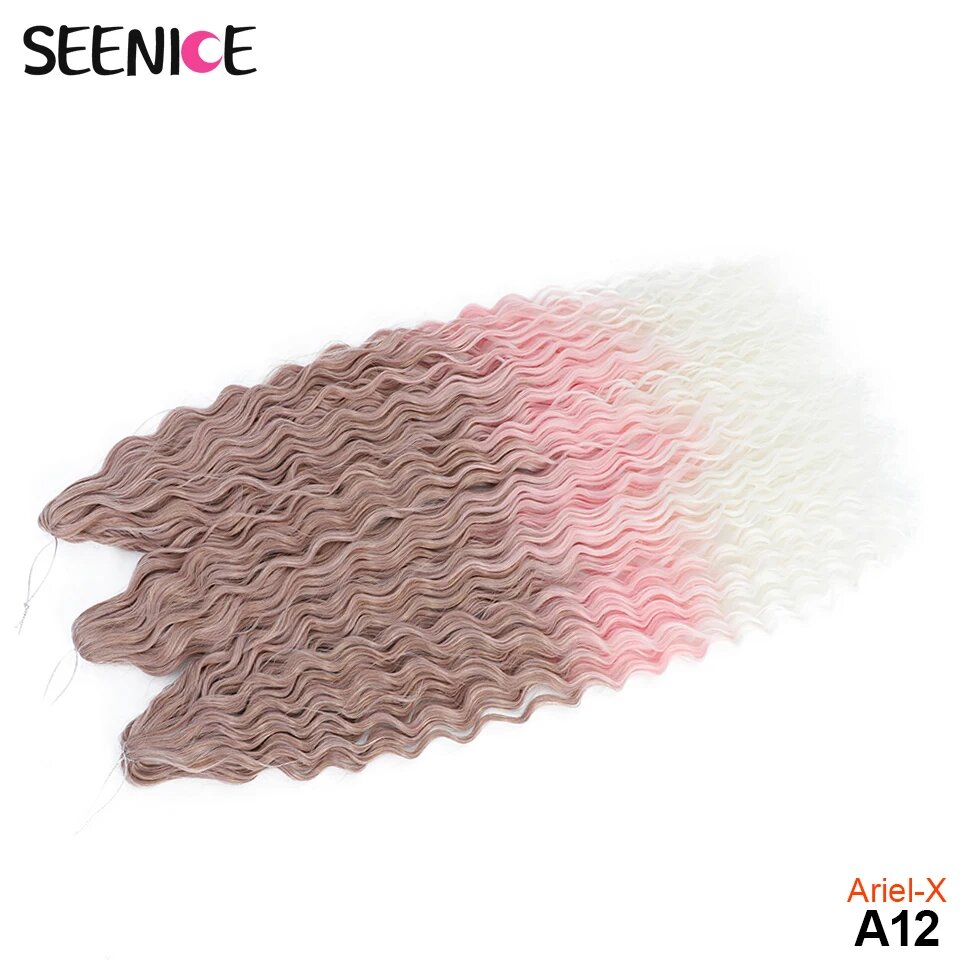 Синтетические волосы SEENICE Ariel Curl Water Wave Twist 50 пучков 22inches-55cm, 3 шт./лот, A12