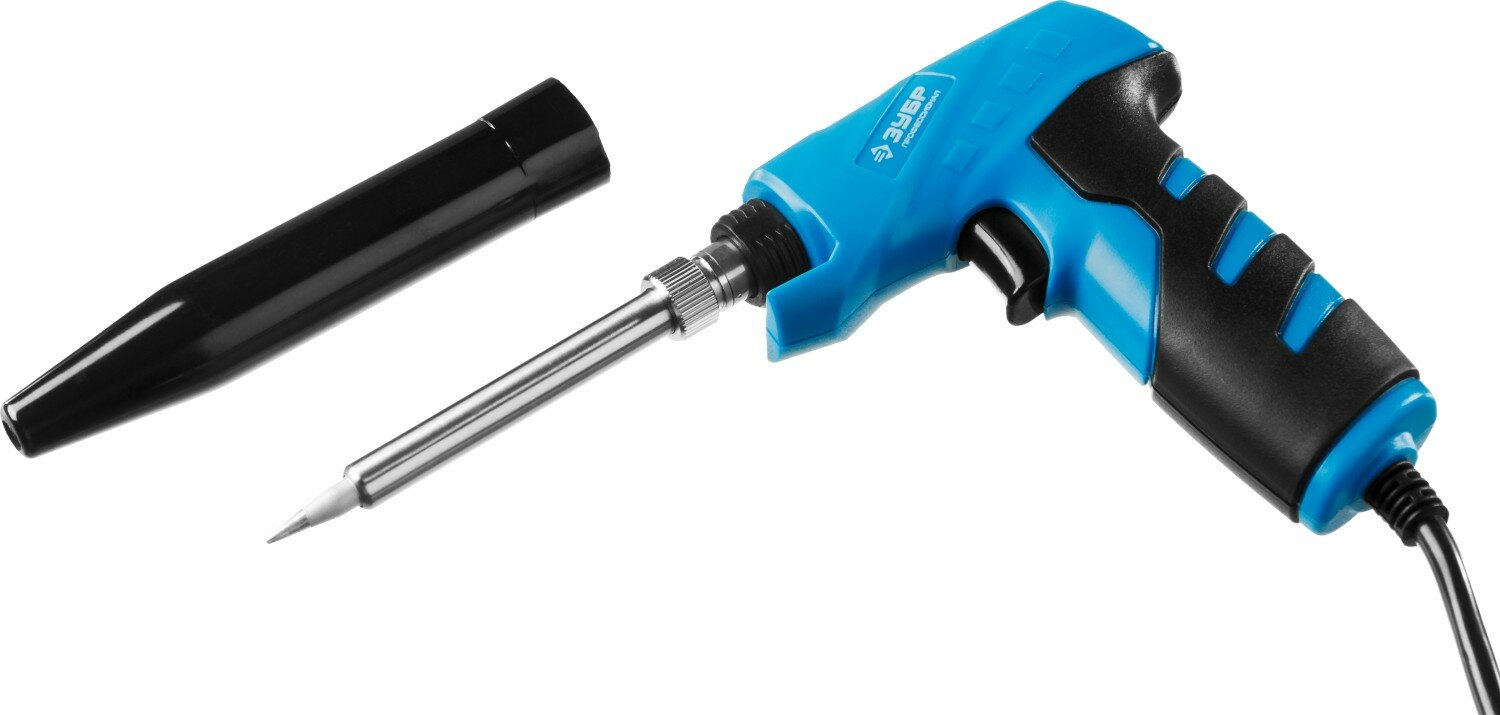 ЗУБР турбо 30/ 130 Вт, конус, керамический нагреватель, электропаяльник с пистолетной рукояткой, Профессионал (55408)