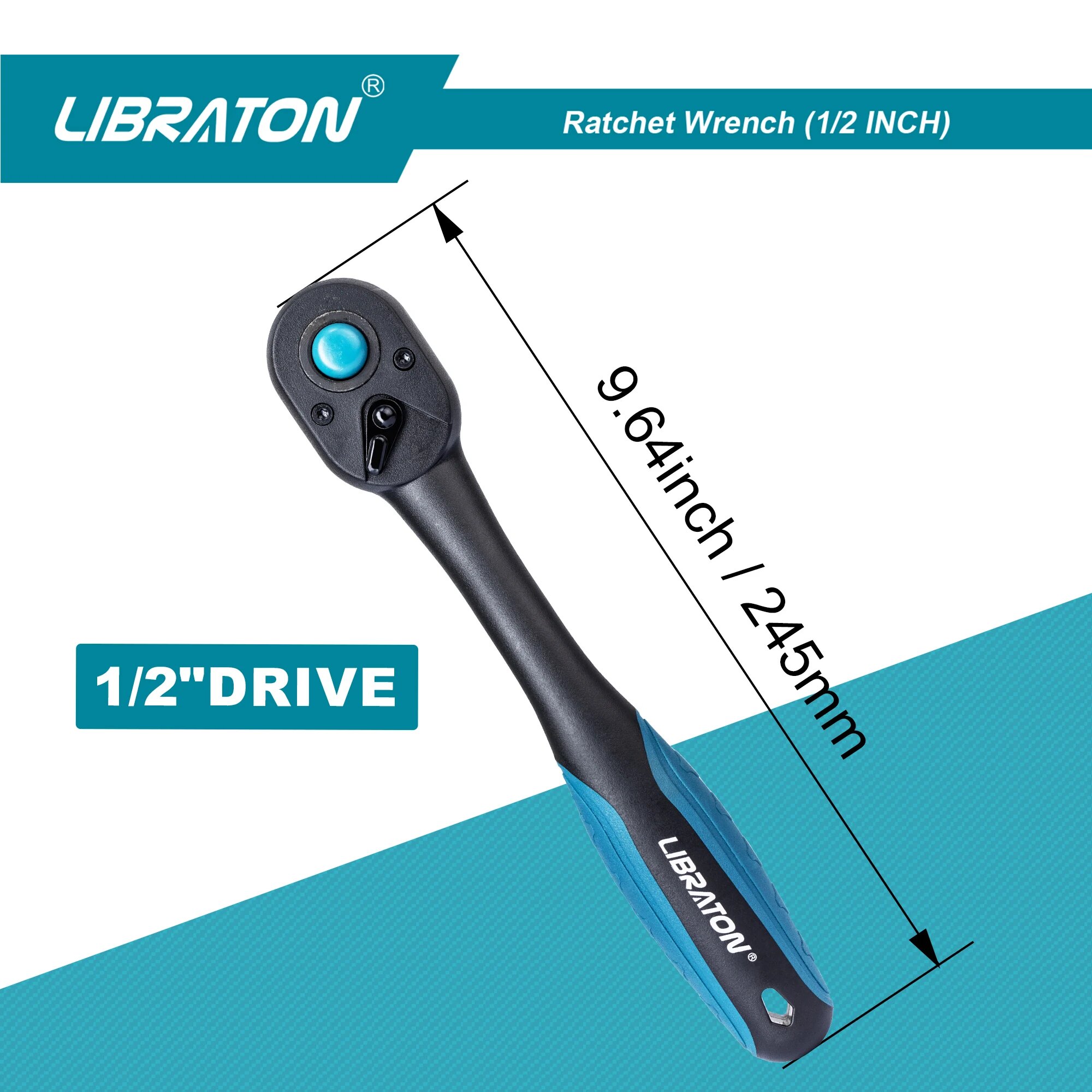 Ключ с храповым механизмом LIBRATON 1/2", 245 мм, Цвет: 1-2 in. Drive